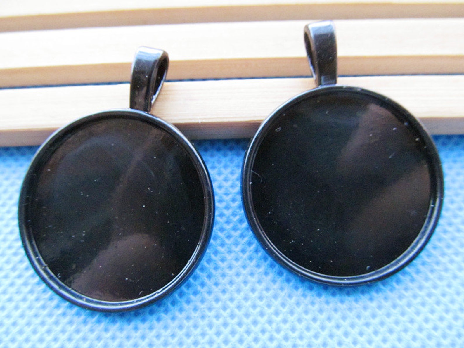 Black Round Base Setting Bezel Tray Bezel Pendant - Etsy