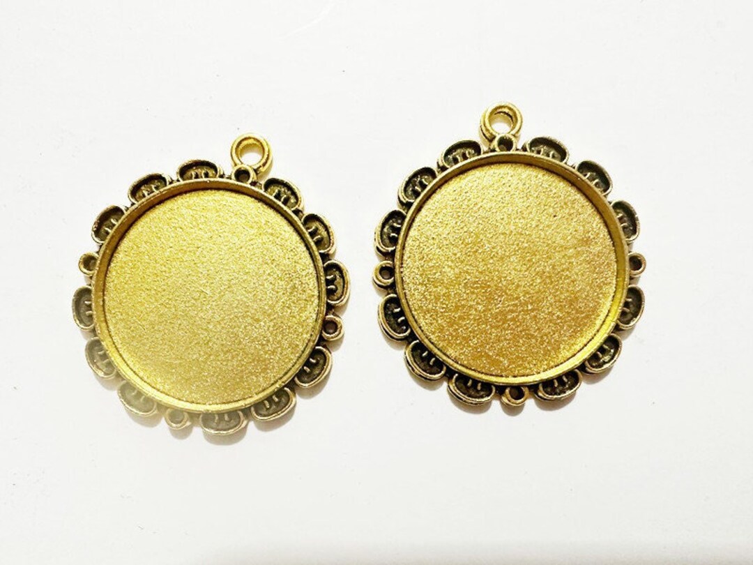 5 Colors Flower Border Base Setting Bezel Tray Bezel Pendant Charm ...