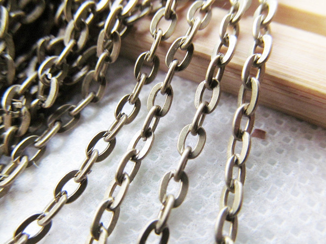 2x3mm Antique Bronze/silver Tone Flat "0" Cross Link Chain,diy Jewellry ...