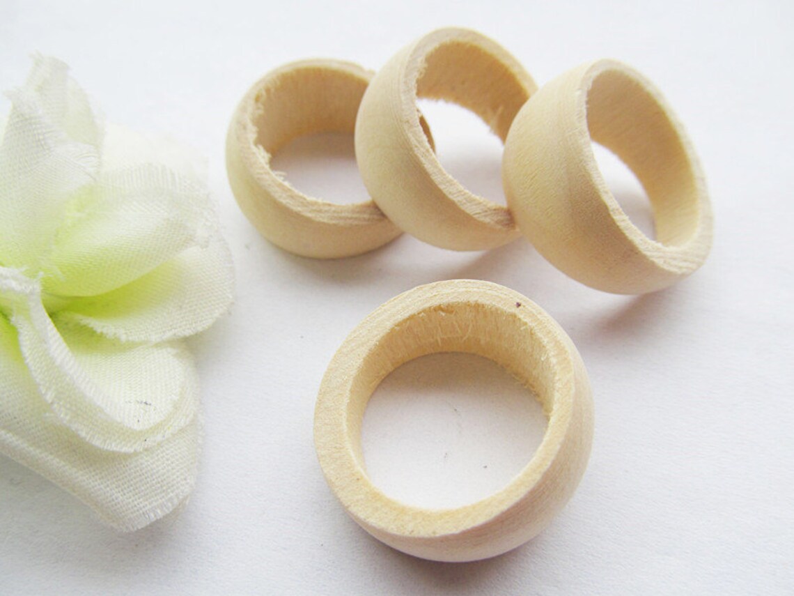 13mmx25mm Handmade Unfinished Natural Wood Ring Connector - Etsy