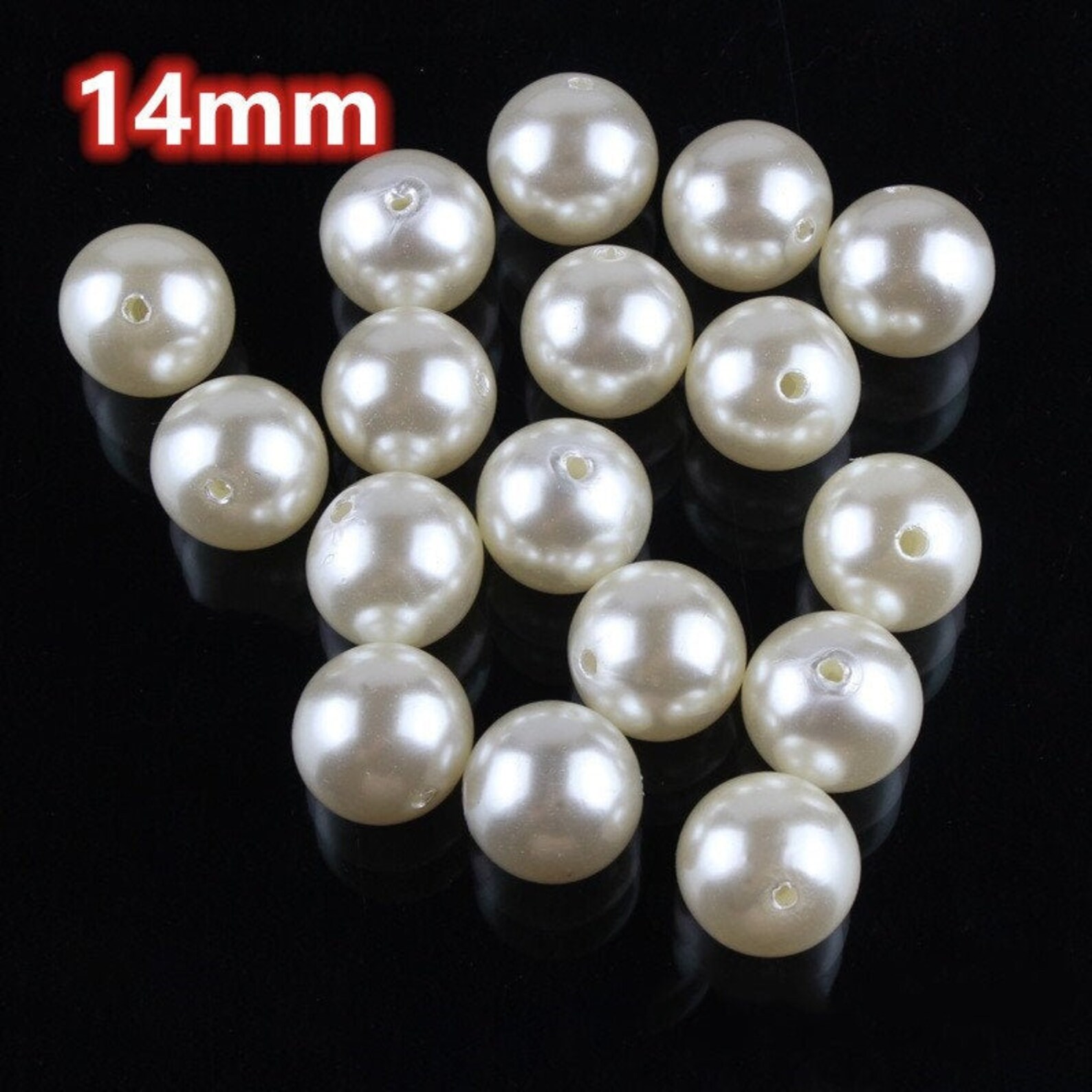 14mm Beige ABS Resin Faux Shell Pearl Spacer Beadsdiy | Etsy