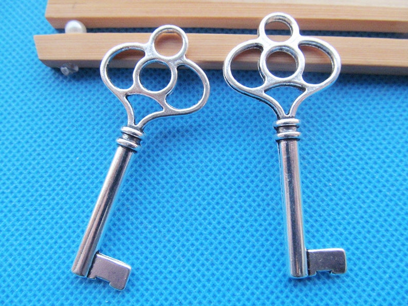 25.54mmx57.53mm Good Polished Antique Silver Tone Blank Chinese Knot ...