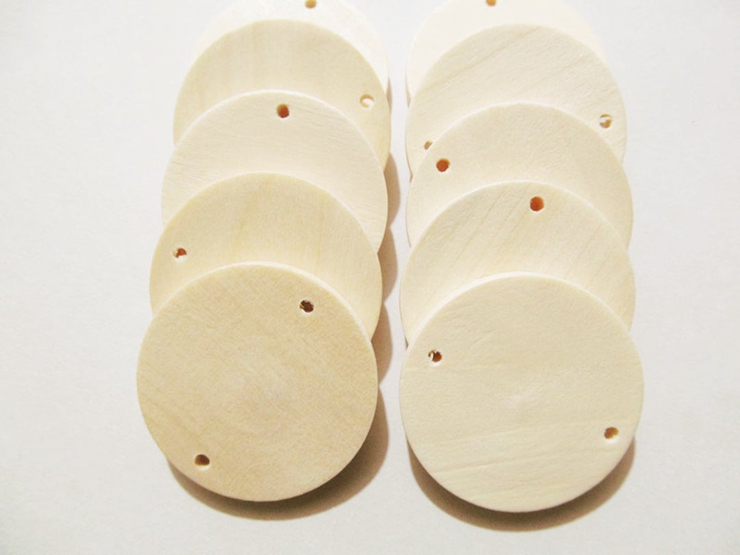 35mm Unfinished Flat Circle Round Discs Natural Wood Pendant Charm,one ...