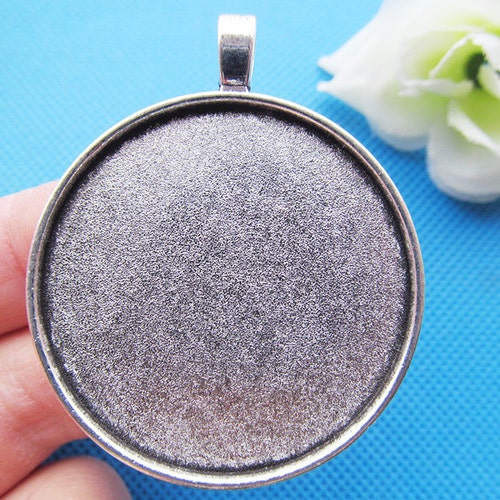 Large Heavy Antique Silver/antique Bronze Round Frame Base - Etsy