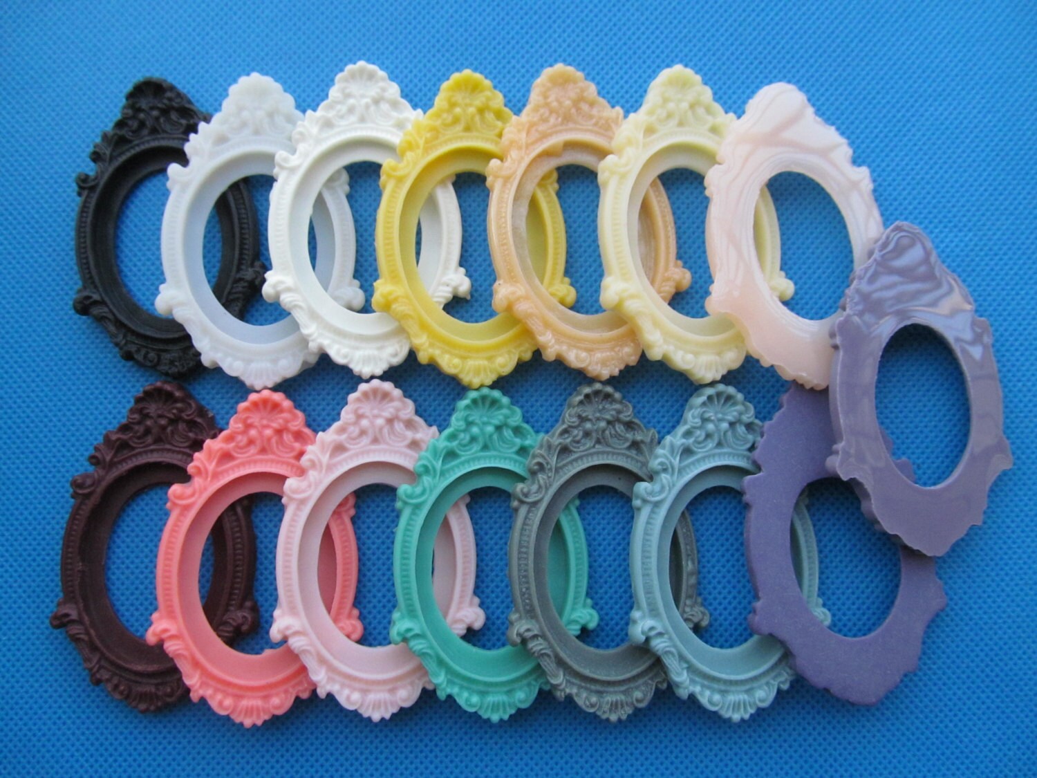 38mmx65mm Oval Flatback Resin Hollow Frame Charm | Etsy