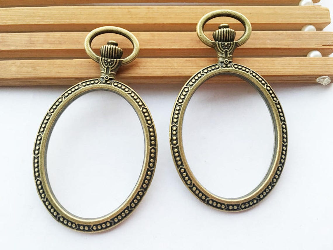 Antique Silver/antique Bronze Vintage Pocket Watch Frame Base - Etsy