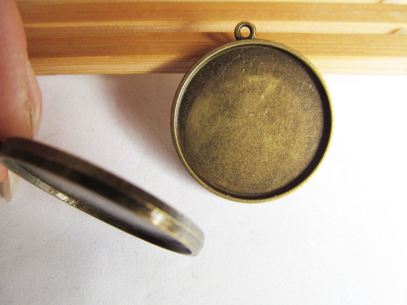 Antique Silver Tone/antique Bronze Round Base Setting Bezel | Etsy