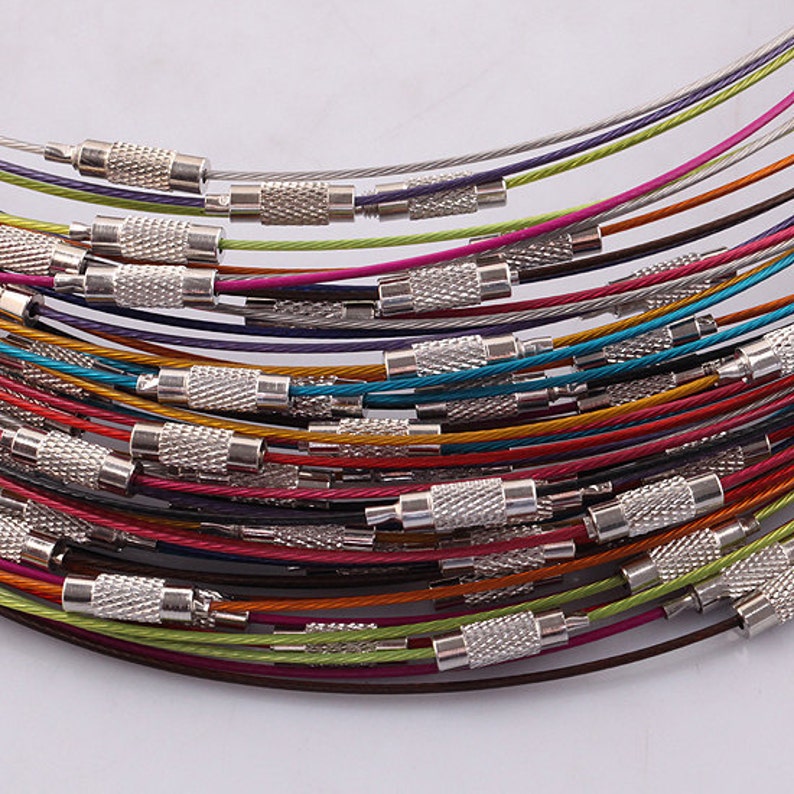 18 Inches 12 Colors Round Stainless Steel Memory Wire Necklace - Etsy