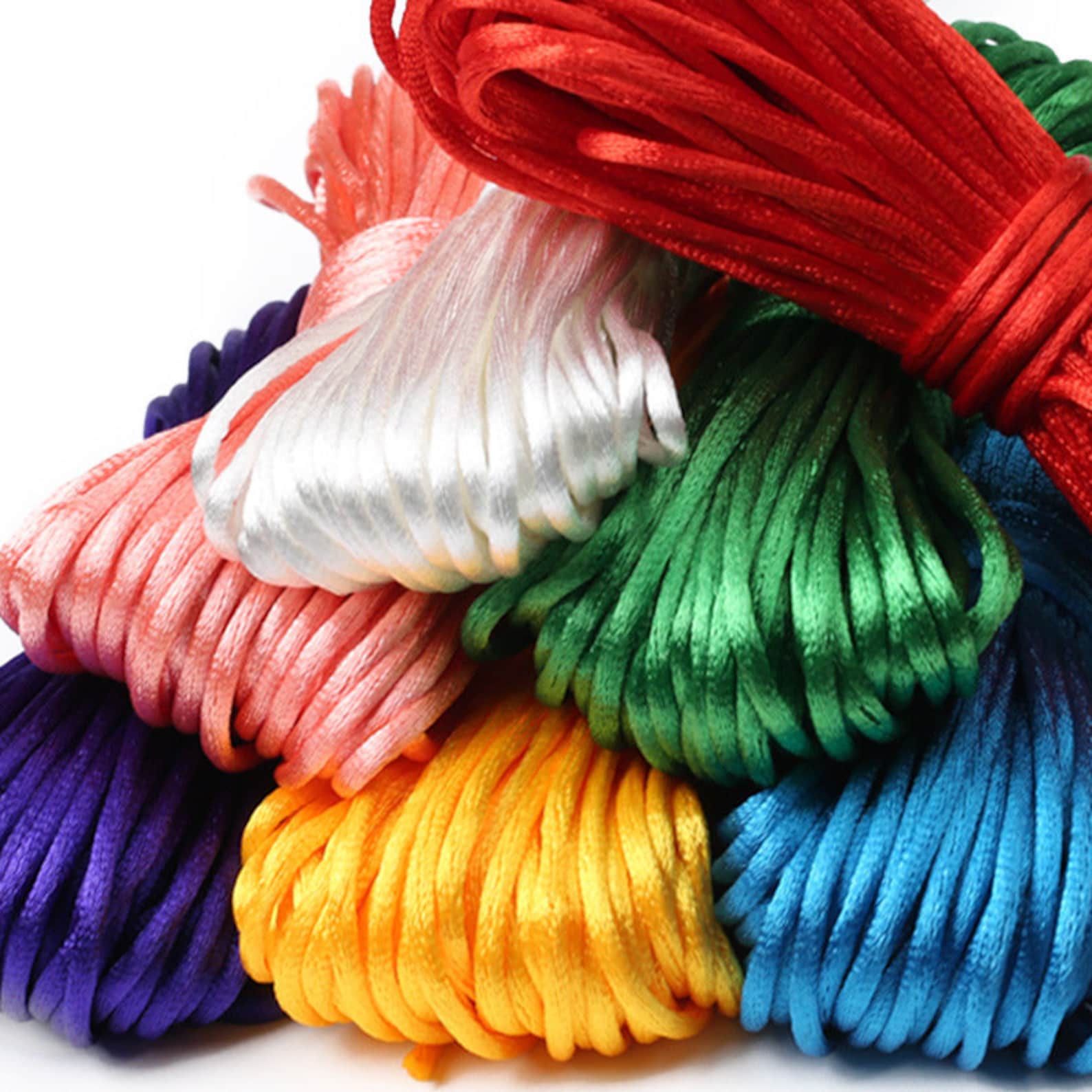 2mm 40 Colors Bright and Silky Shamballa Rat Tail Chinese Knot Cord ...