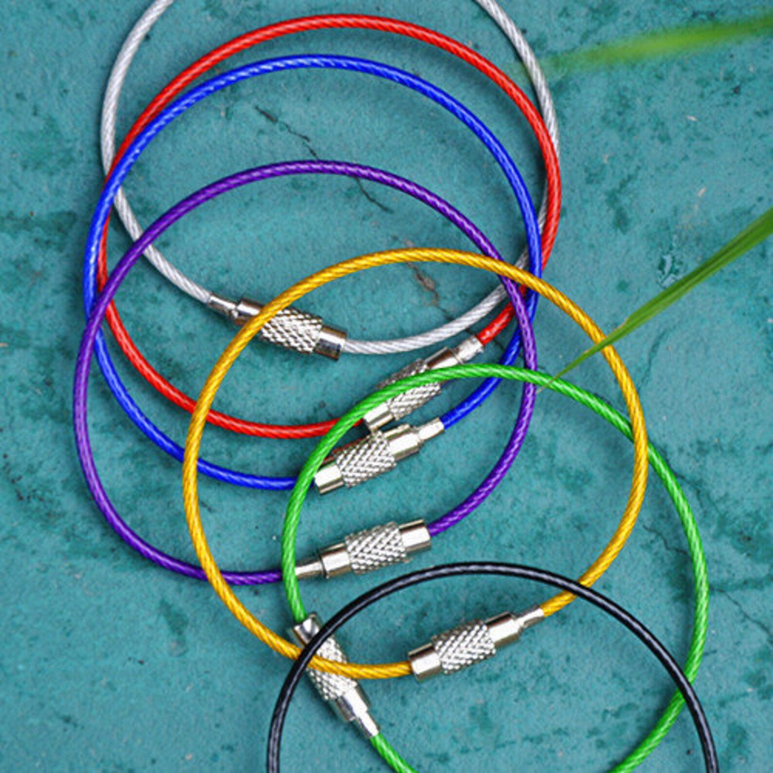 6 inches 7 colors Stainless Steel Wire Key Chain Hoop | Etsy