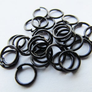 6mmx0.9mm Black Enamal Jump Ring Fastener Clasp Ends Connector Charm ...
