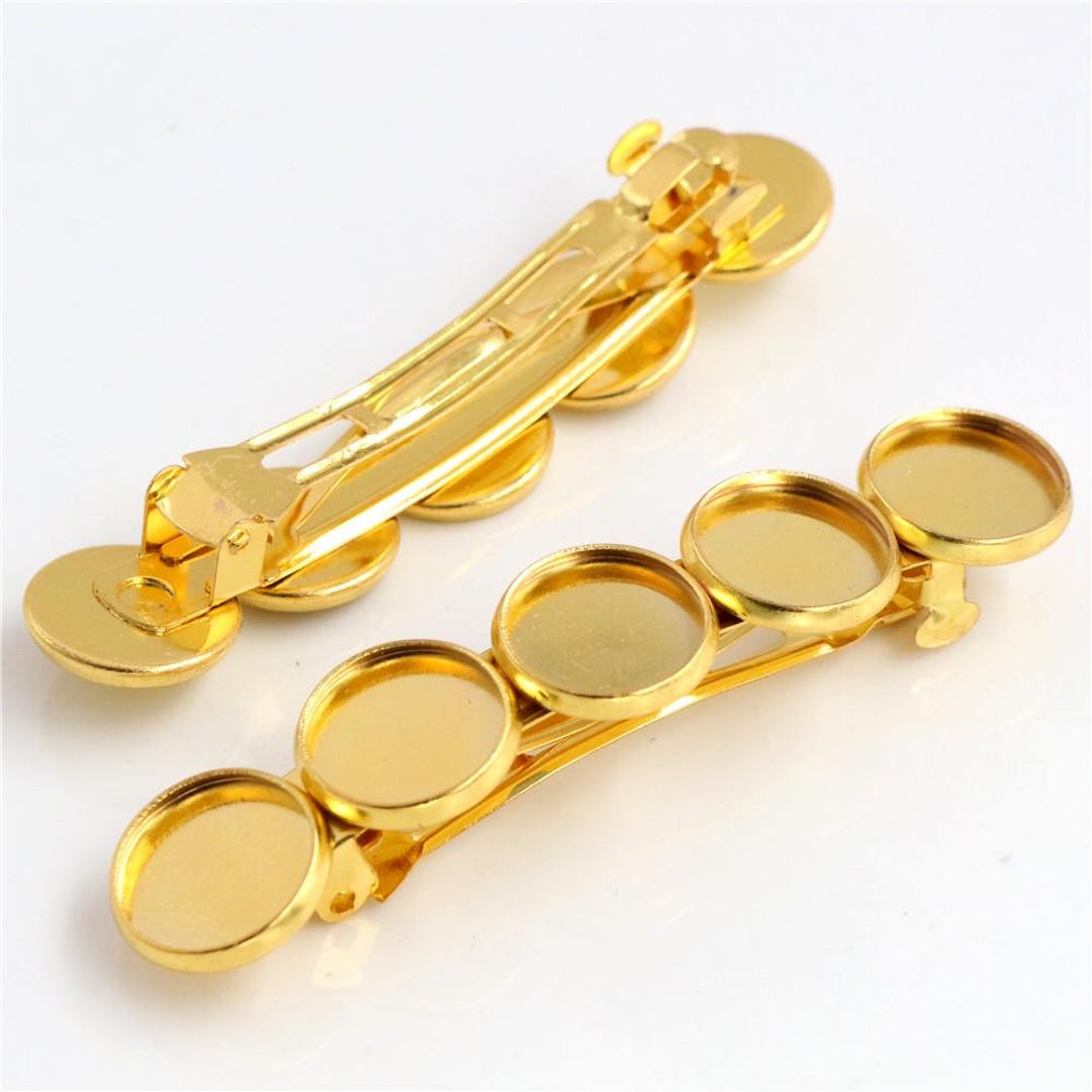 Bronze/silver/gold Blank Automatic Spring Barrettes Hair Clip,5pcs 12mm ...