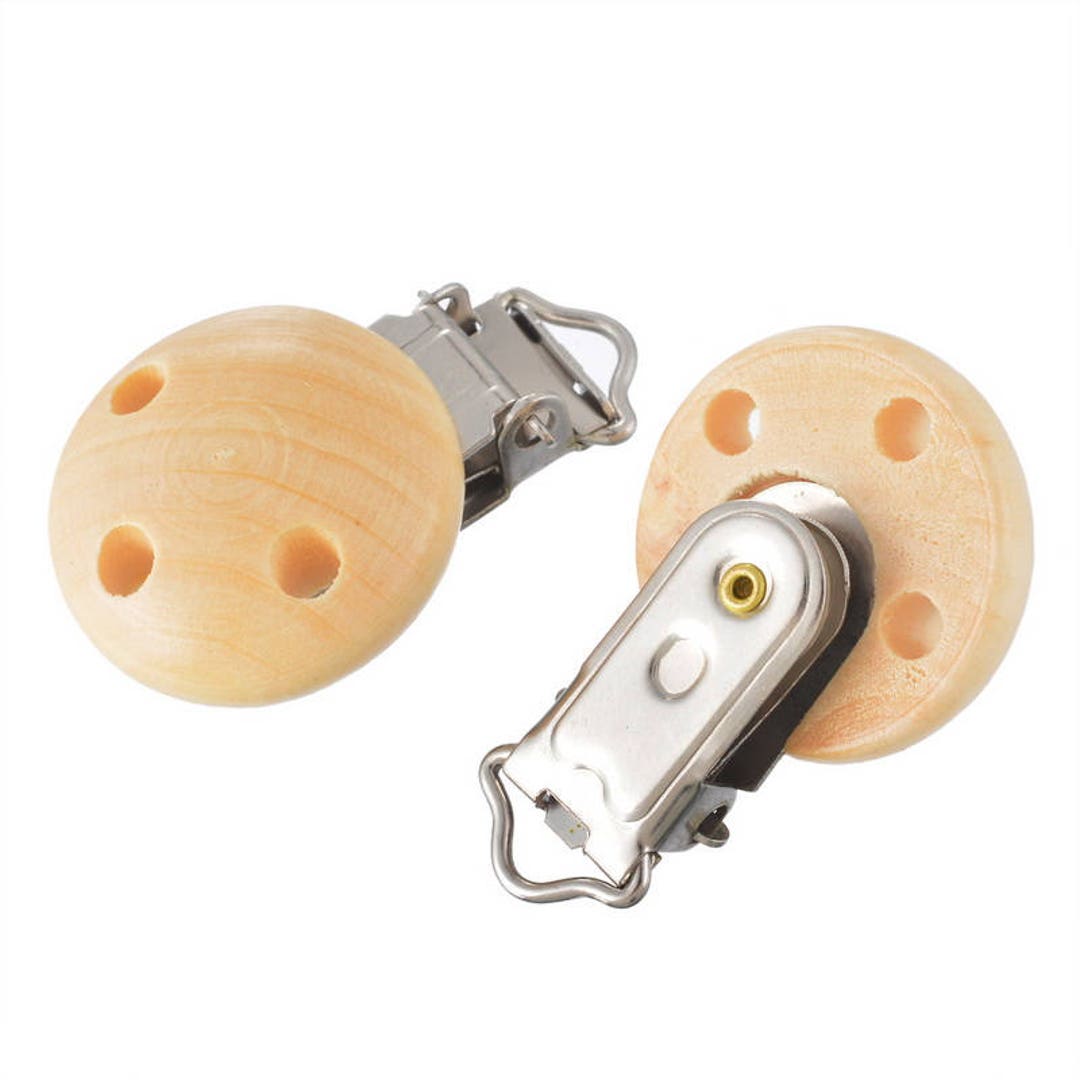 Natural Wood Baby Pacifier Clip Charm Beads Charm Finding,three Holes ...