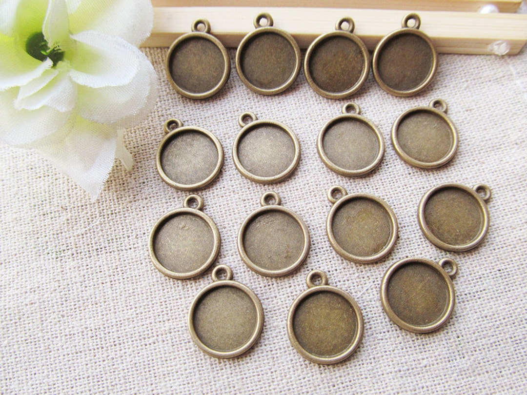 Antique Silver Tone/antique Bronze/gold Round Base Setting Bezel Tray ...