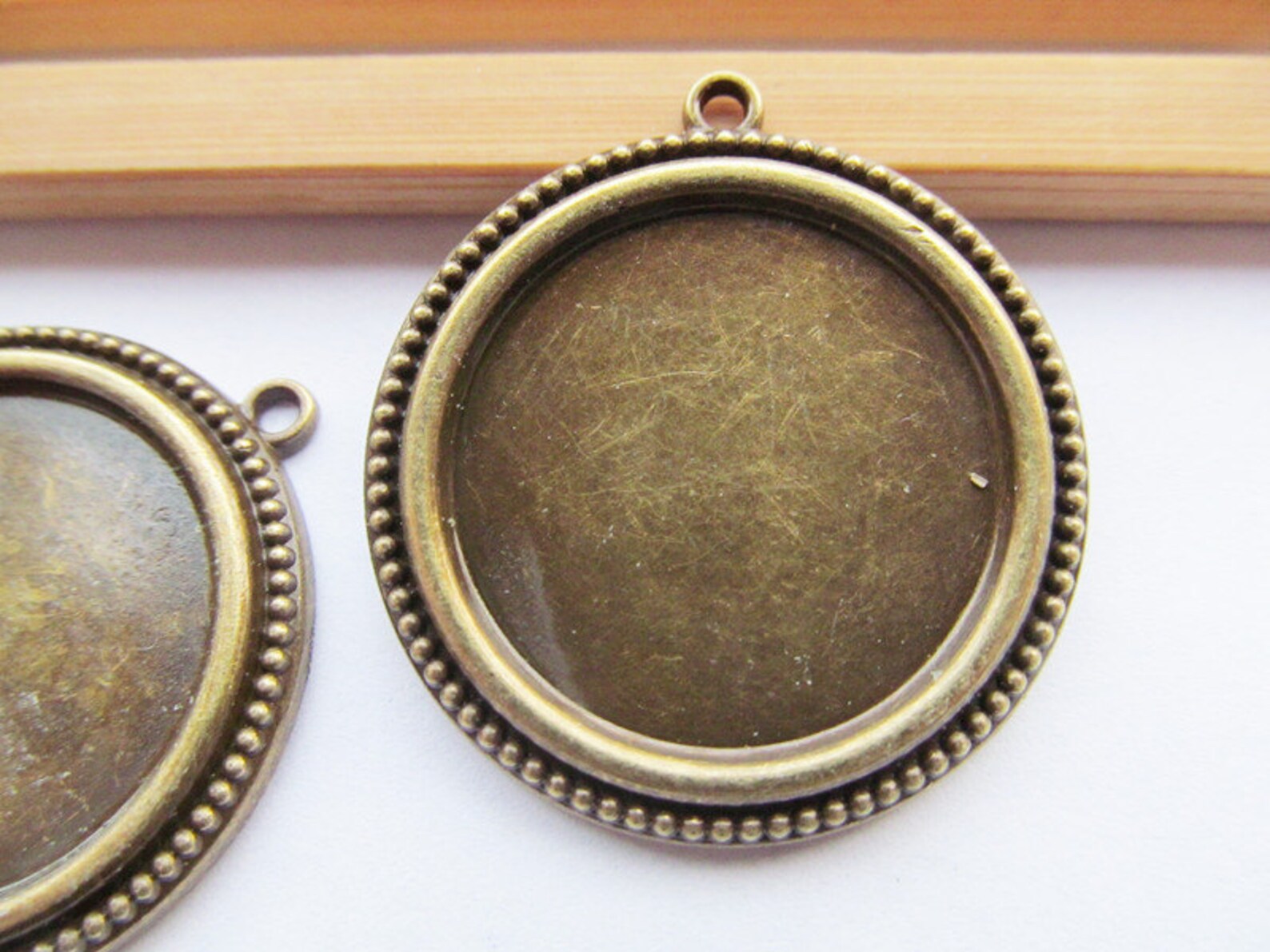 Antique Bronze Round Base Setting Bezel Tray Bezel Pendant | Etsy