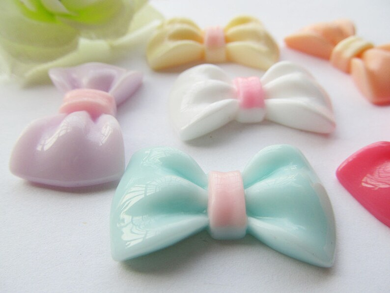 34mmx19.24mm 6 Colors Flatback Resin Bow tie/Bowknot | Etsy