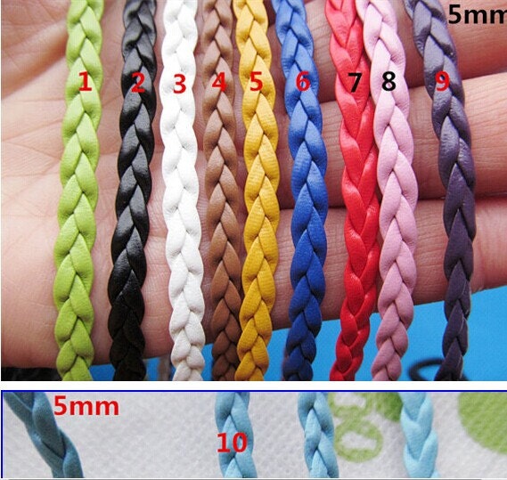 5mm 35 Colors Flat Faux Braid Leather Cords String - Etsy