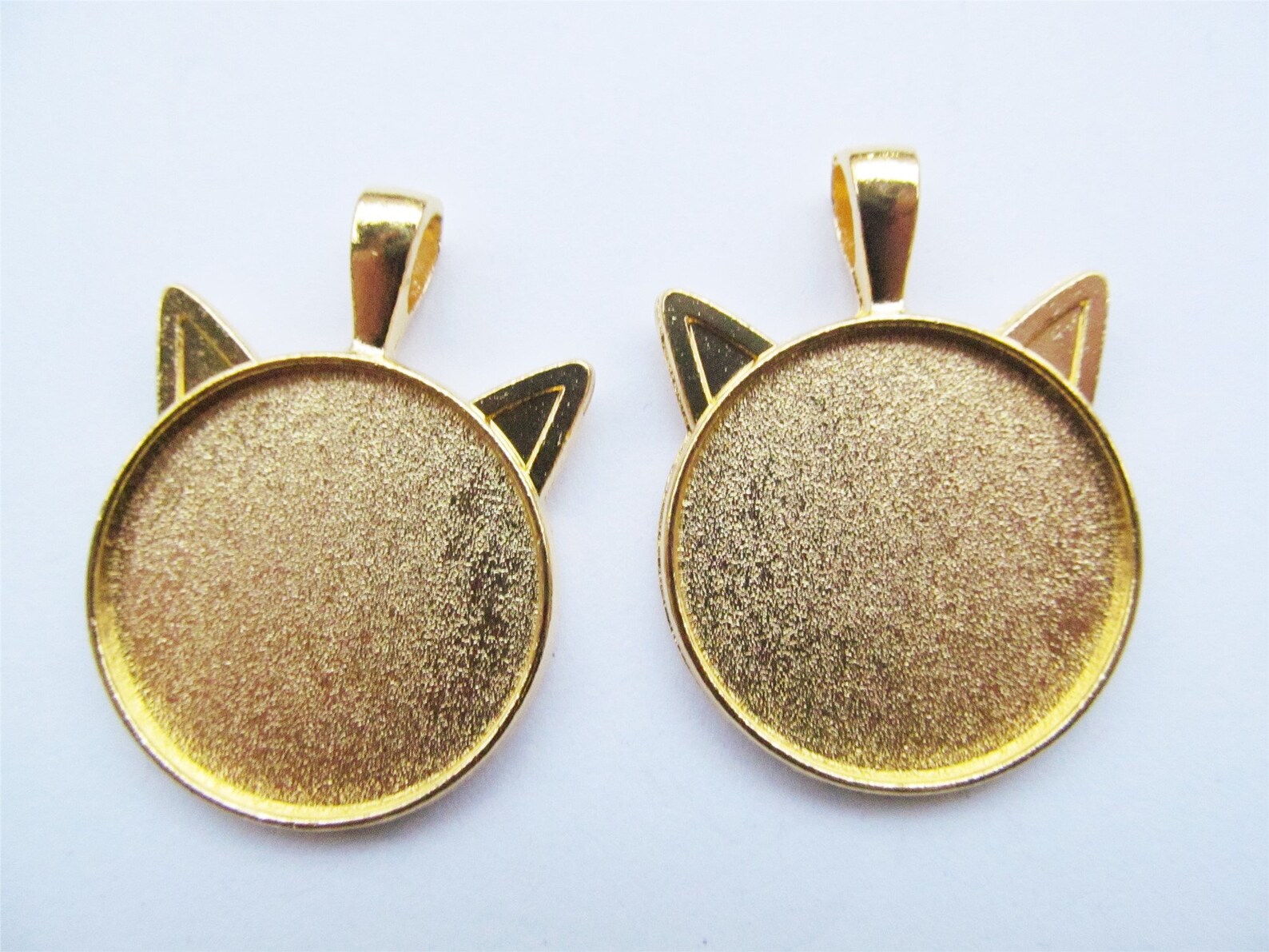 6 Colors Antique Silver/bronze Cat Ears Base Setting Tray | Etsy