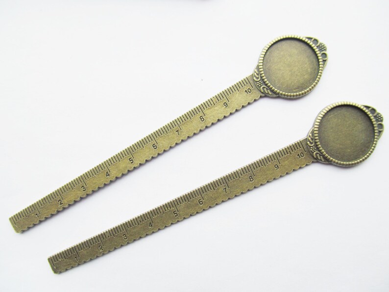 Antique Silver Tone/antique Bronze Ruler Bookmark Base Setting | Etsy