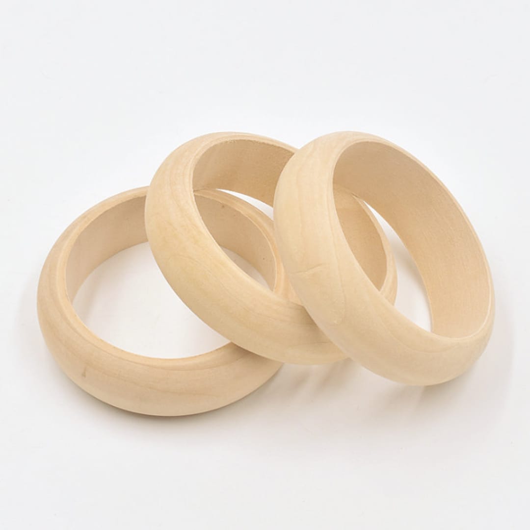 25mmx86mm Unfinished Natural Wooden Round Circle Ring Bangle Pendant ...