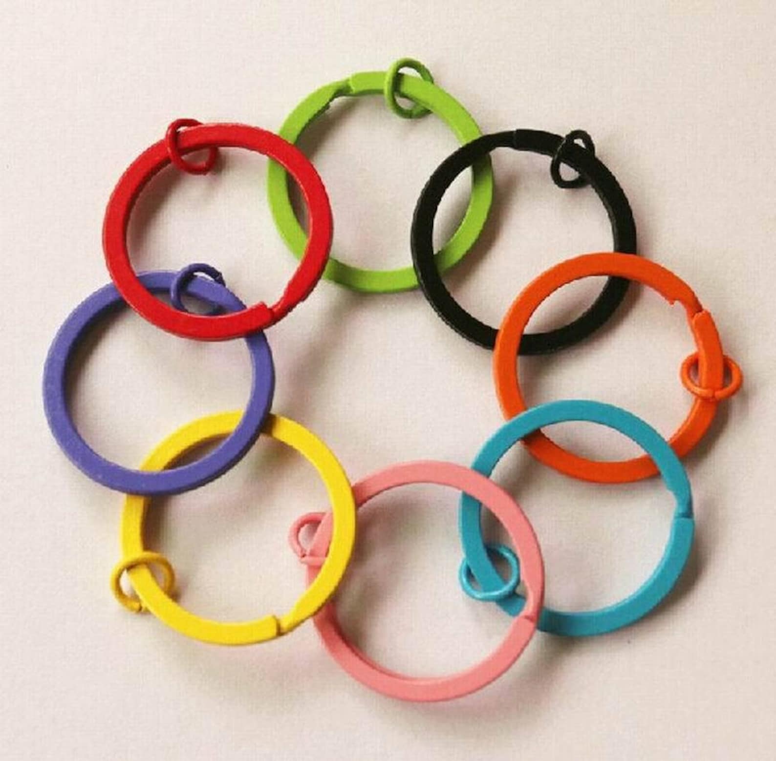 30MM Colorful Enamal Two Circle Key Chain Ring Clasp Connector - Etsy