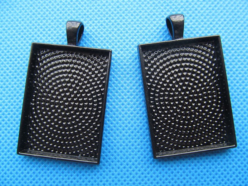 Black Rectangle Base Setting Tray Bezel Pendantfit 25mmx35mm - Etsy