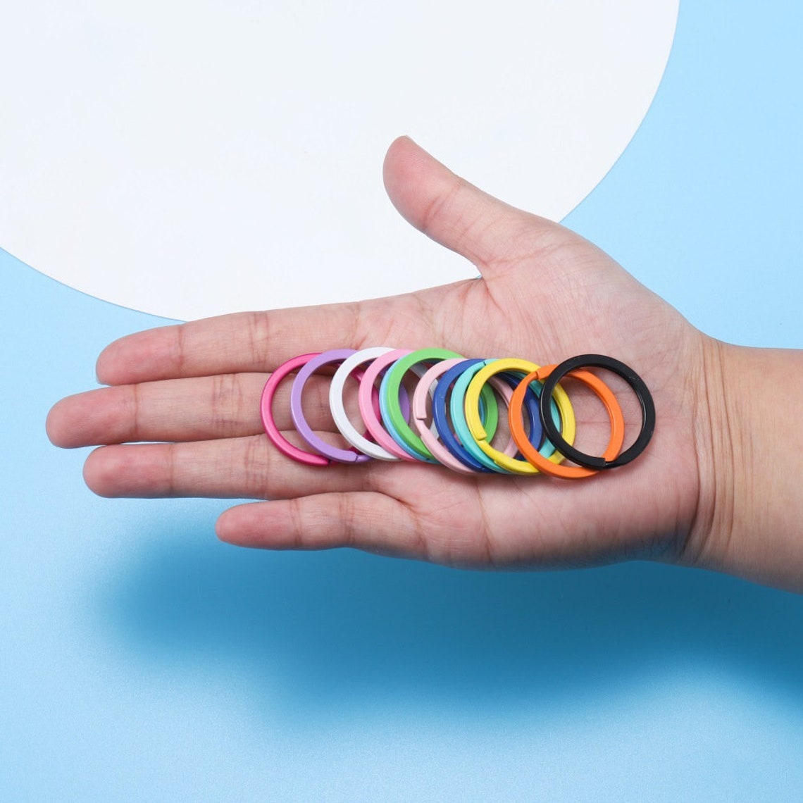 30MM Colorful Enamal Two Circle Key Chain Ring Clasp Connector - Etsy