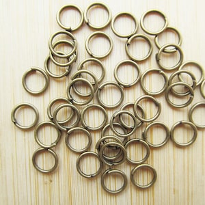 8mmx0.9mm Silver Tone/antique Bronze Jump Ring Split Ring Fastener ...