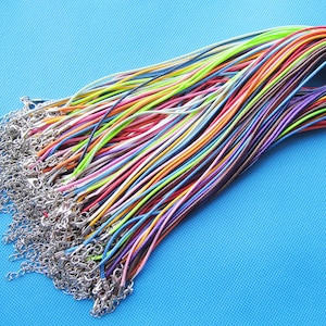 1.50mm 17-18inch Adjustable Colorful Waxed Snake Necklace Cord String ...