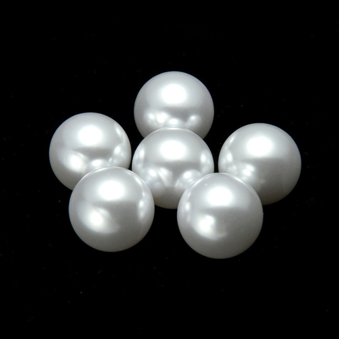 No Hole,25mm Beige/white ABS Resin Faux Shell Pearl Beads,diy Beads ...