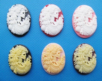 Vampire Cameo 5 Unset Cameos Vampire Bat Girl Lady Ivory - Etsy