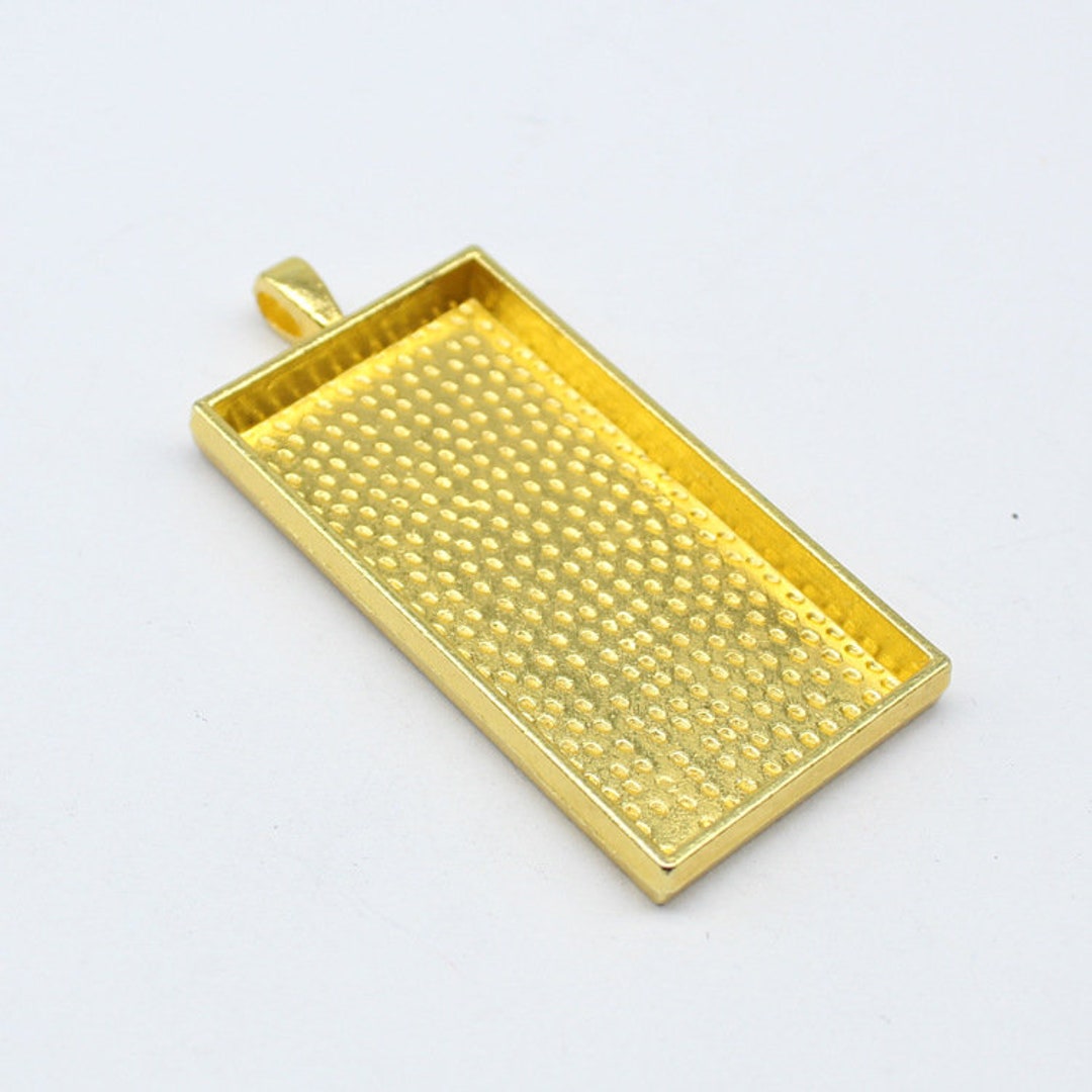 Large 11 Colors Rectangle Filigree Base Setting Tray Bezel Pendant ...