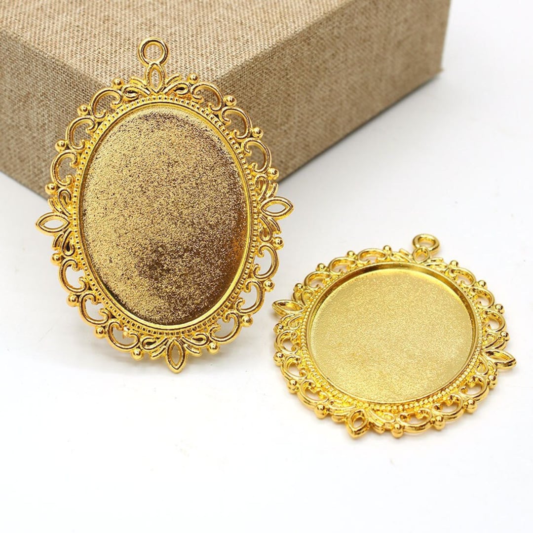 5 Colors Antique Silver/bronze/gold/silver Oval Base Setting Tray Bezel ...