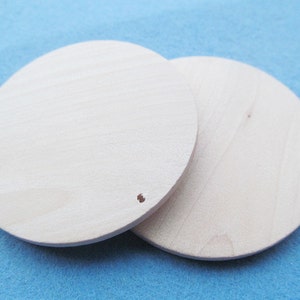 60mmx5.50mm Unfinished Large Heavy Flat Circle Round Discs Natural Wood ...