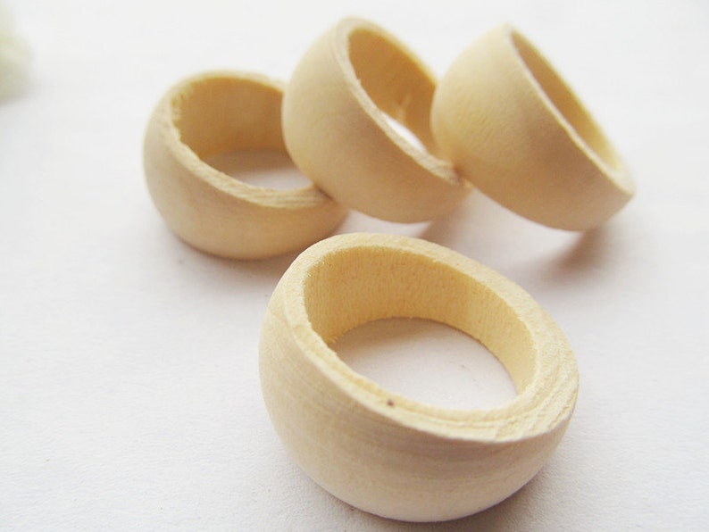 13mmx25mm Handmade Unfinished Natural Wood Ring Connector Pendant Charm ...
