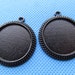 Black Round Base Setting Bezel Tray Bezel Pendant - Etsy