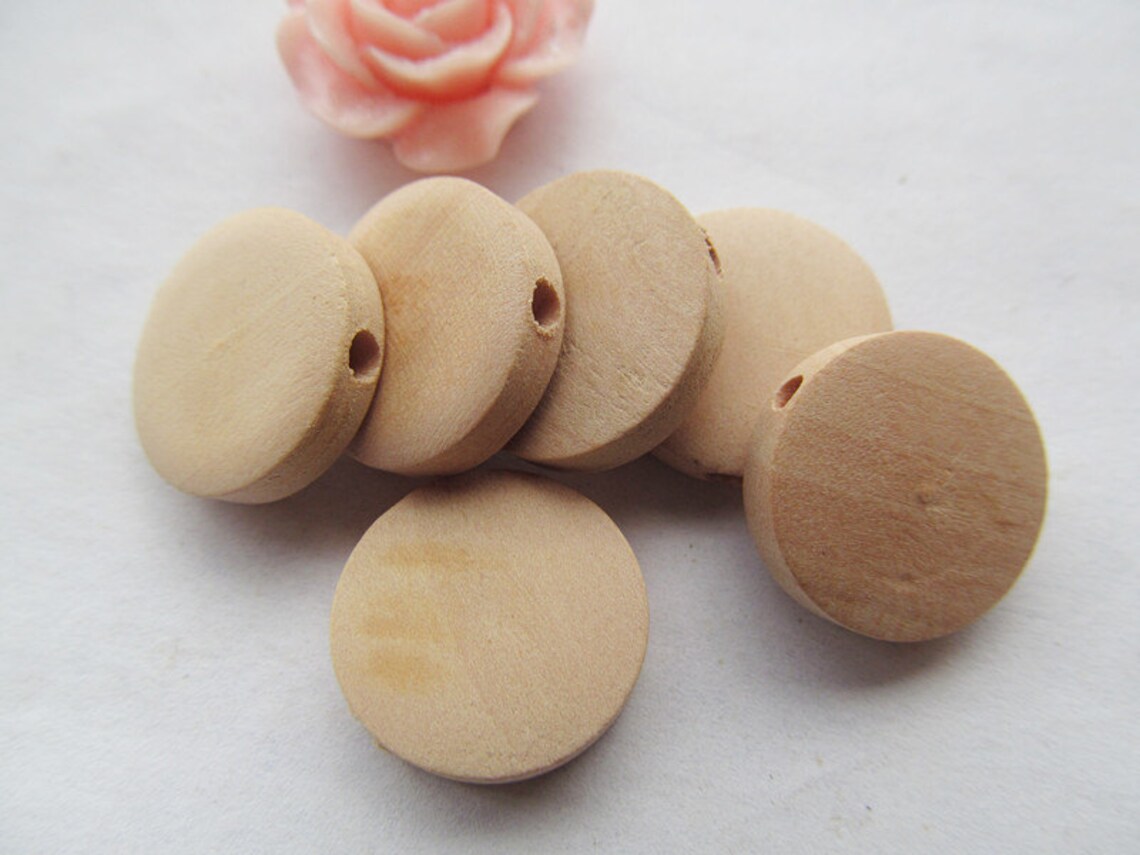 15mm Unfinished Thick Flat Circle Round Discs Natural Wood | Etsy