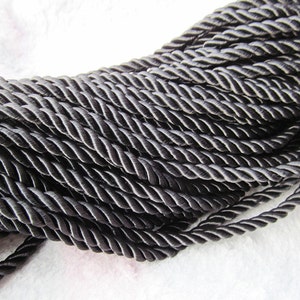 6mm Round Black/brown Braided Smooth Twist Silk Cords String Rope ...