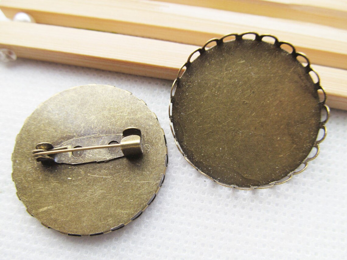 Large Antique Bronze Blank Brooch/breastpin Charm Finding,base Setting ...