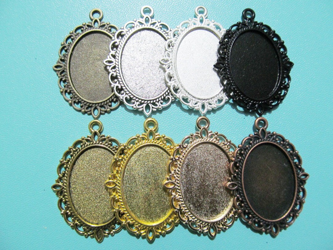 10 Colors Antique Silver Tone/antique Bronze/copper Oval Base Setting ...