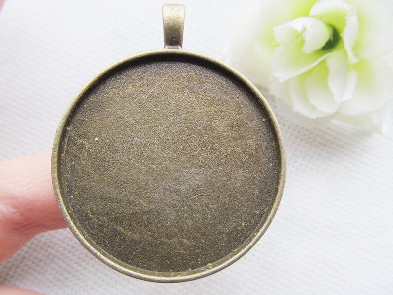 Large Heavy Antique Silver/antique Bronze Round Frame Base - Etsy