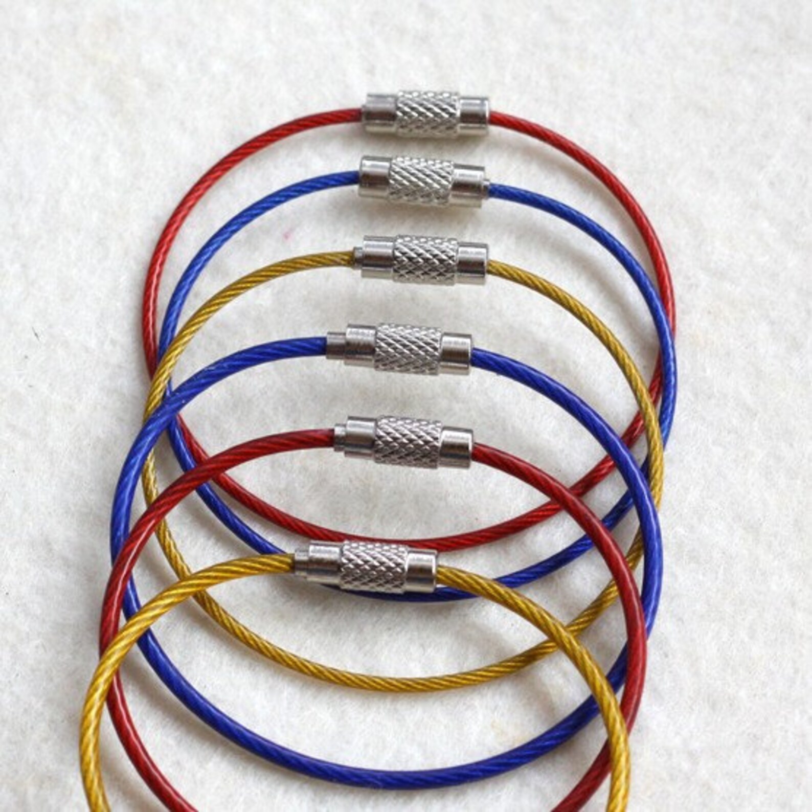 6 inches 7 colors Stainless Steel Wire Key Chain Hoop | Etsy