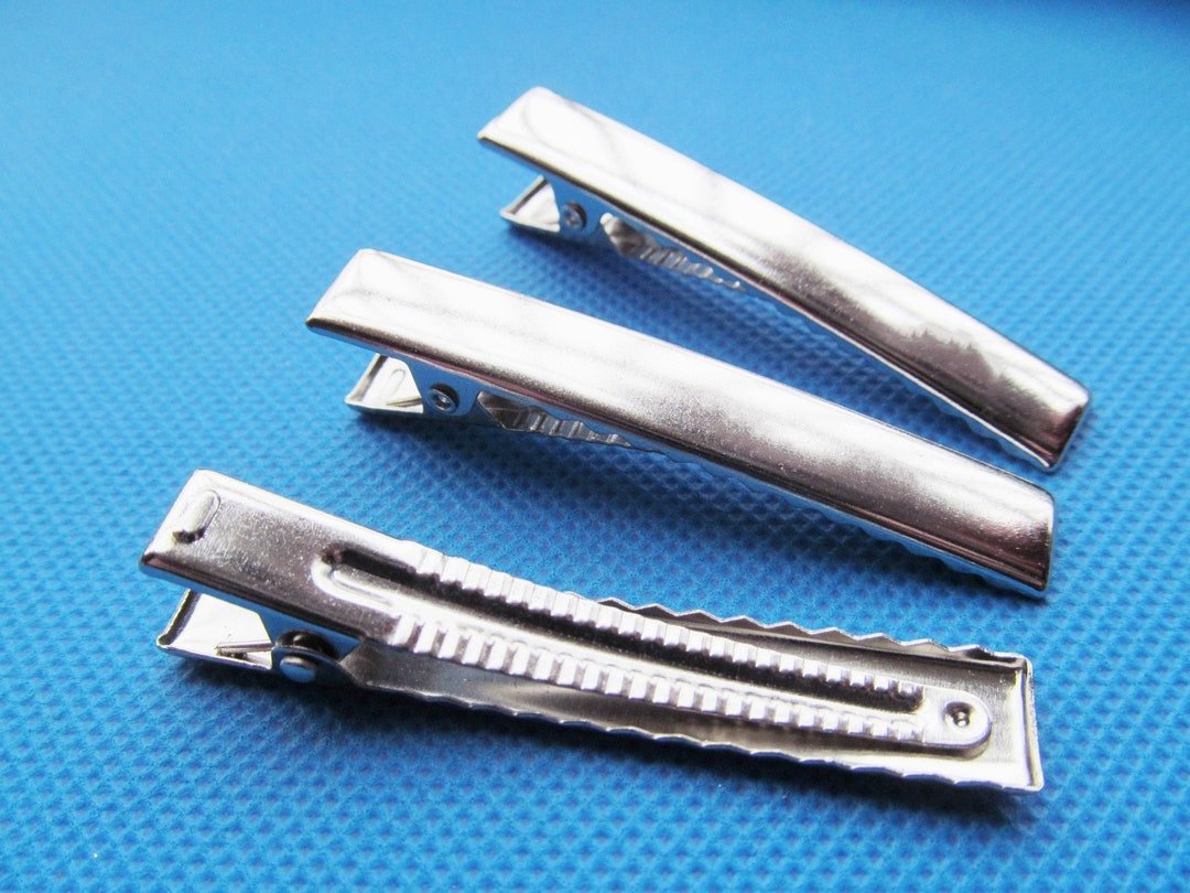 10mmx60mm Thick Strong Silver Tone Hair Clips,single Prong Pinch ...