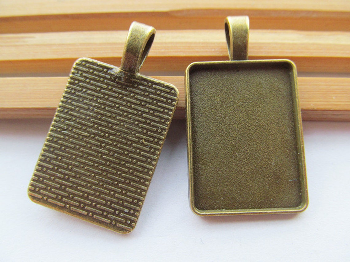 Antique Silver /antique Bronze Rectangle Frame Base Setting - Etsy