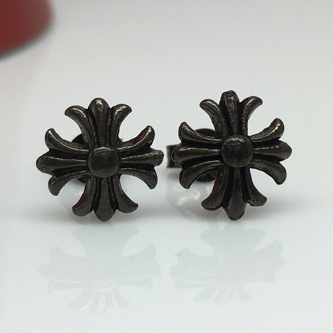 Equal Armed Cross, Four Arm Cross Studs, Cross Stud Earrings, Men's ...