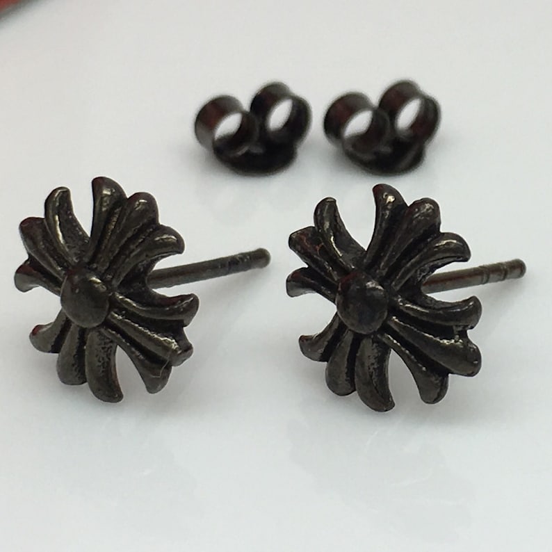 Equal Armed Cross, Four Arm Cross Studs, Cross Stud Earrings, Men's ...