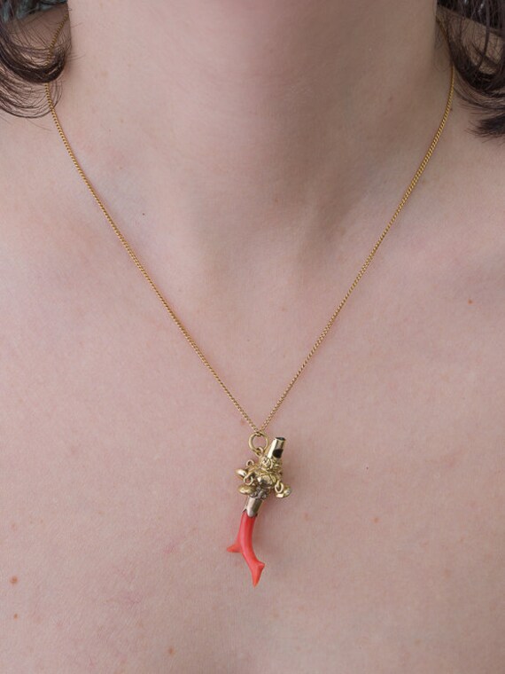 Victorian Antique Gold and Coral Baby Rattle Whistle … - Gem