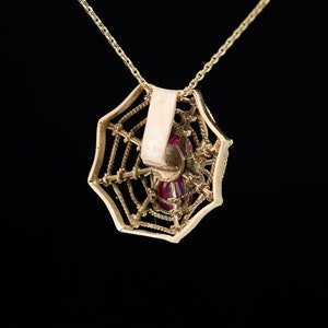 Victorian Natural Ruby Spider on Web Pendant - Etsy