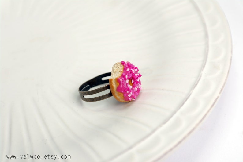 Donut Ring Realistic Miniature Doughnut Ring With Sprinkles - Etsy