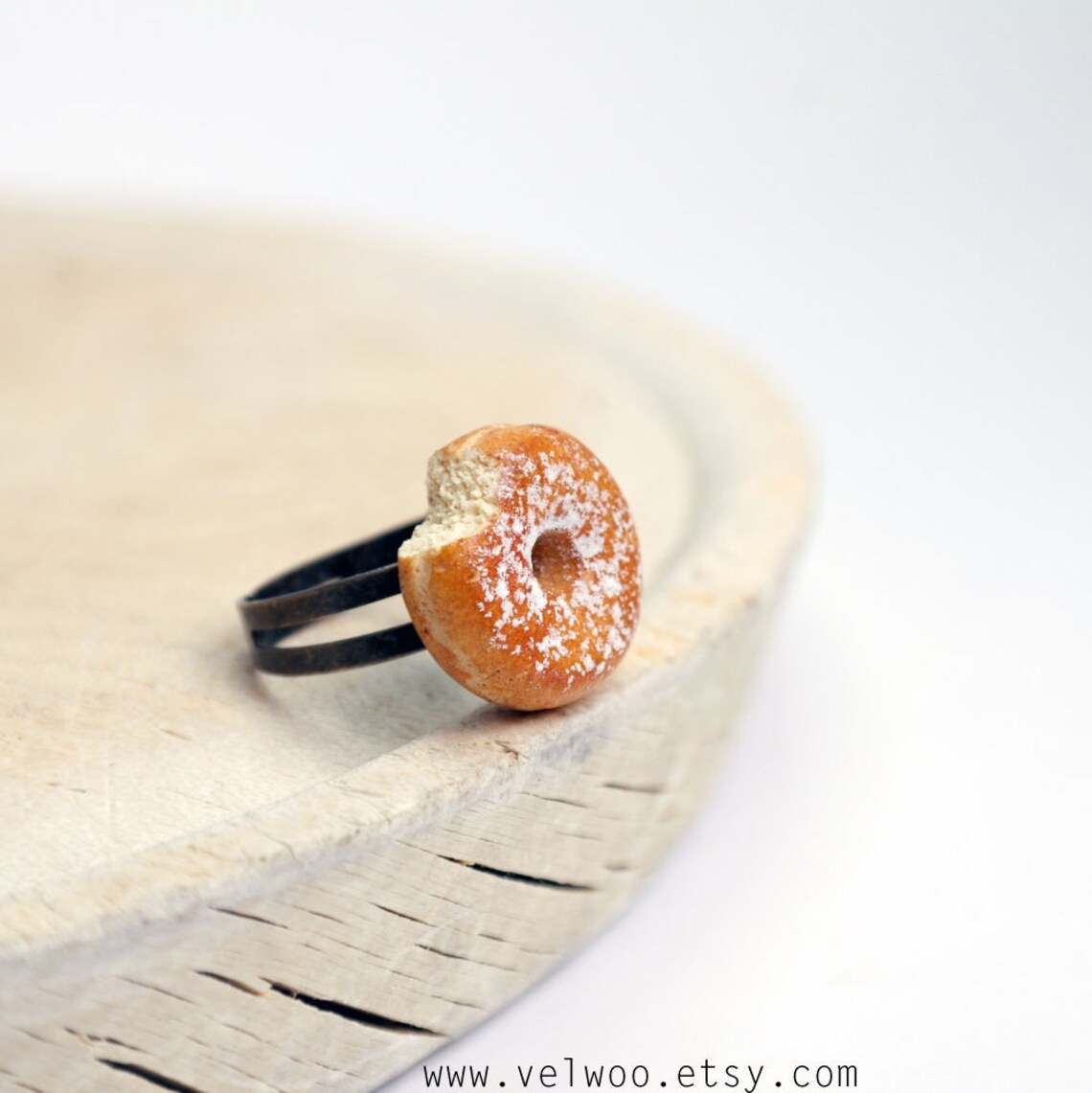 Donut Ring Powdered Doughnut Ring Polymer Clay Ring Mini - Etsy